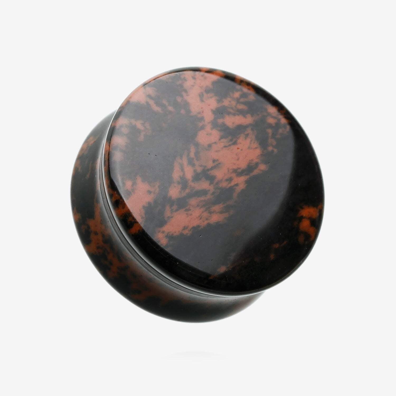 A Pair of Mahogany Obsidian Stone Double Flared Ear Gauge Plug ...