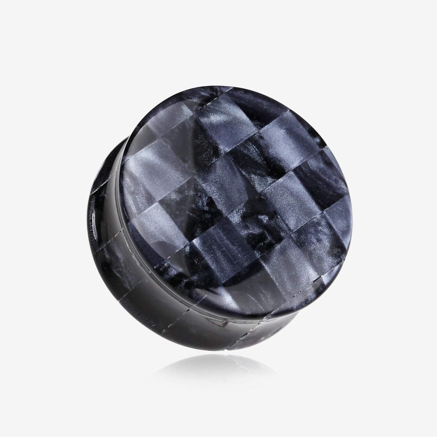 A Pair of Marble Checker Double Flared Ear Gauge Plug - Walmart.com