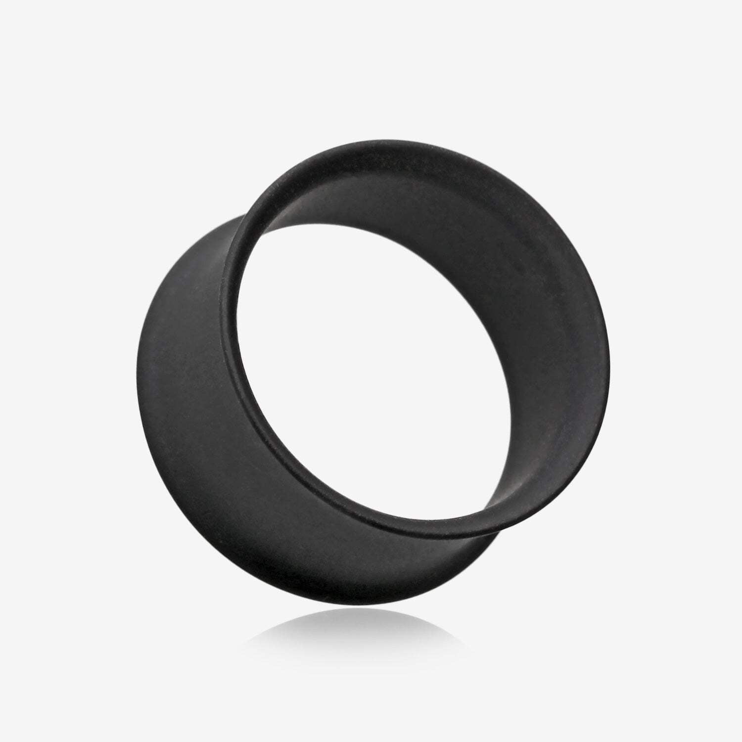 A Pair of Matte Black Steel Double Flared Ear Gauge Tunnel Plug ...