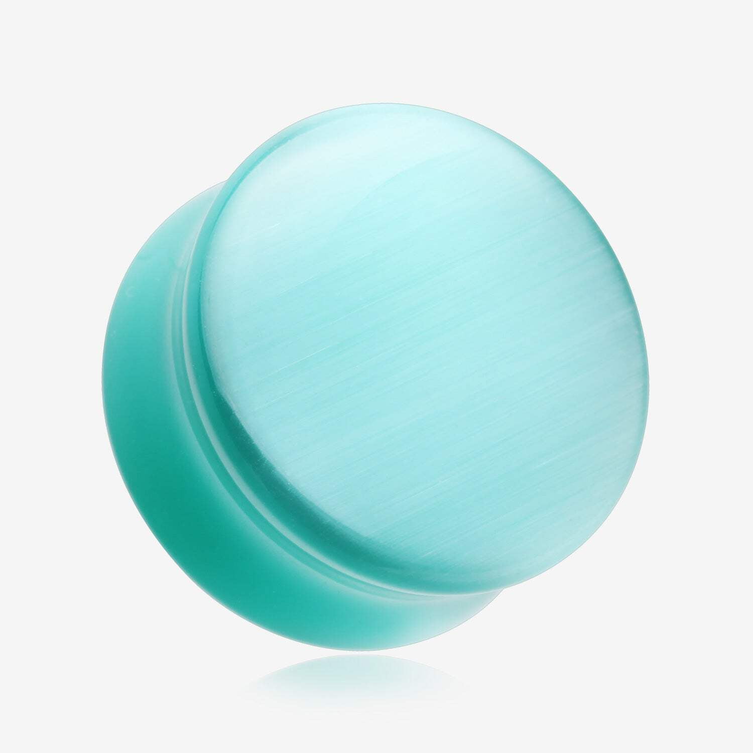 A Pair of Mint Cat-Eye Stone Double Flared Ear Gauge Plug - Walmart.com