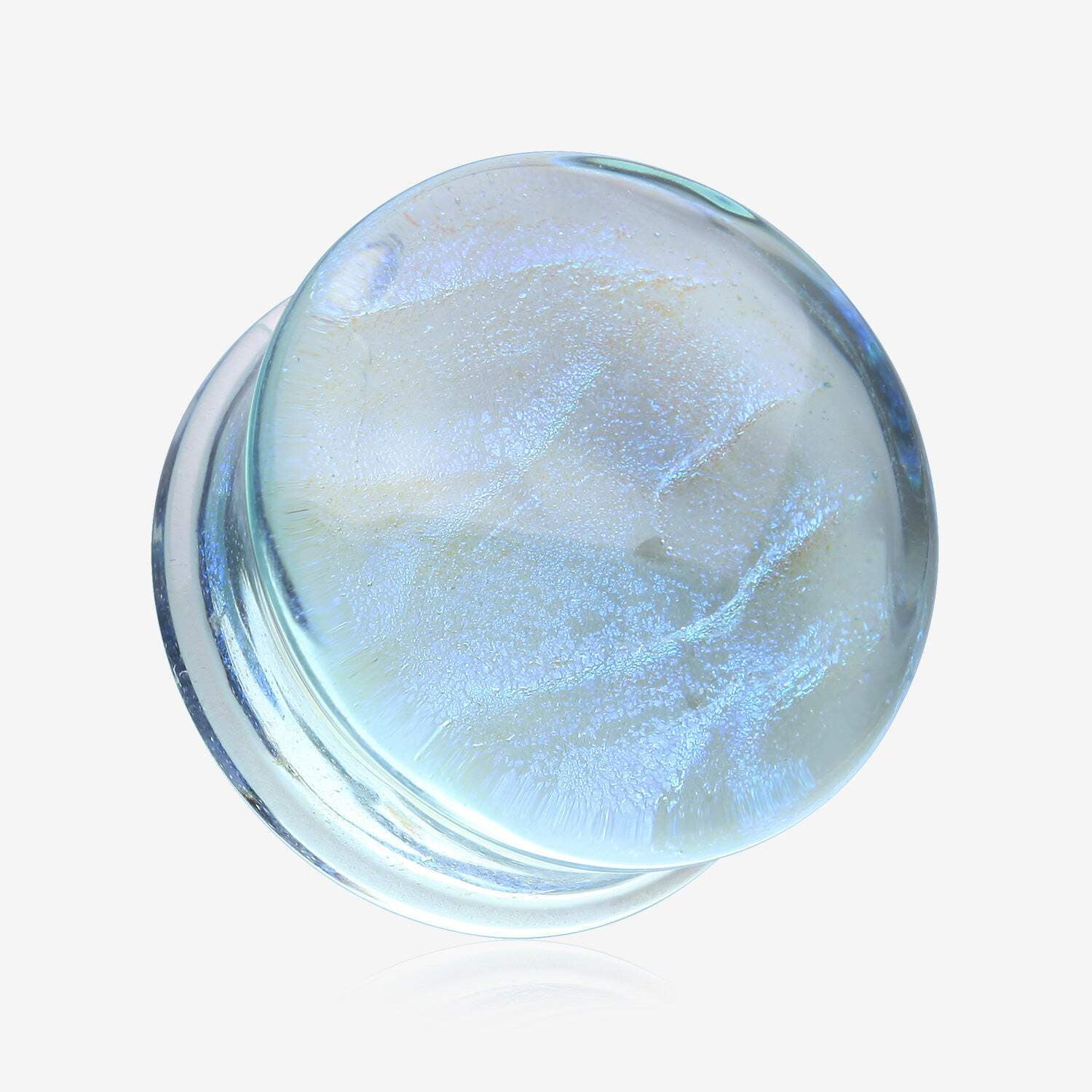 A Pair of Mystic Ocean Iridescent Glass Double Flared Plug - Walmart.com