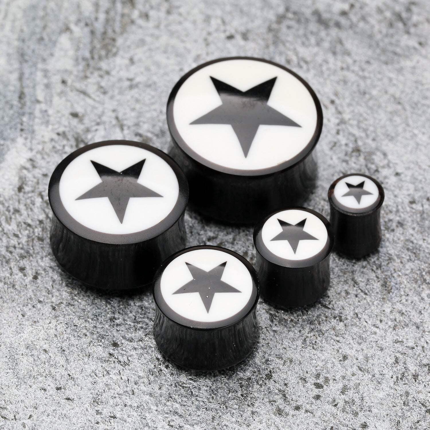 A Pair of Organic Horn Nova Star Ear Gauge Plug - Walmart.com