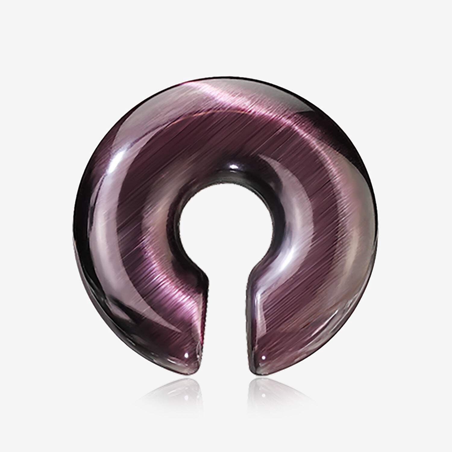 A Pair of Purple Cat Eye Stone Hoop Hanger Plug - Walmart.com