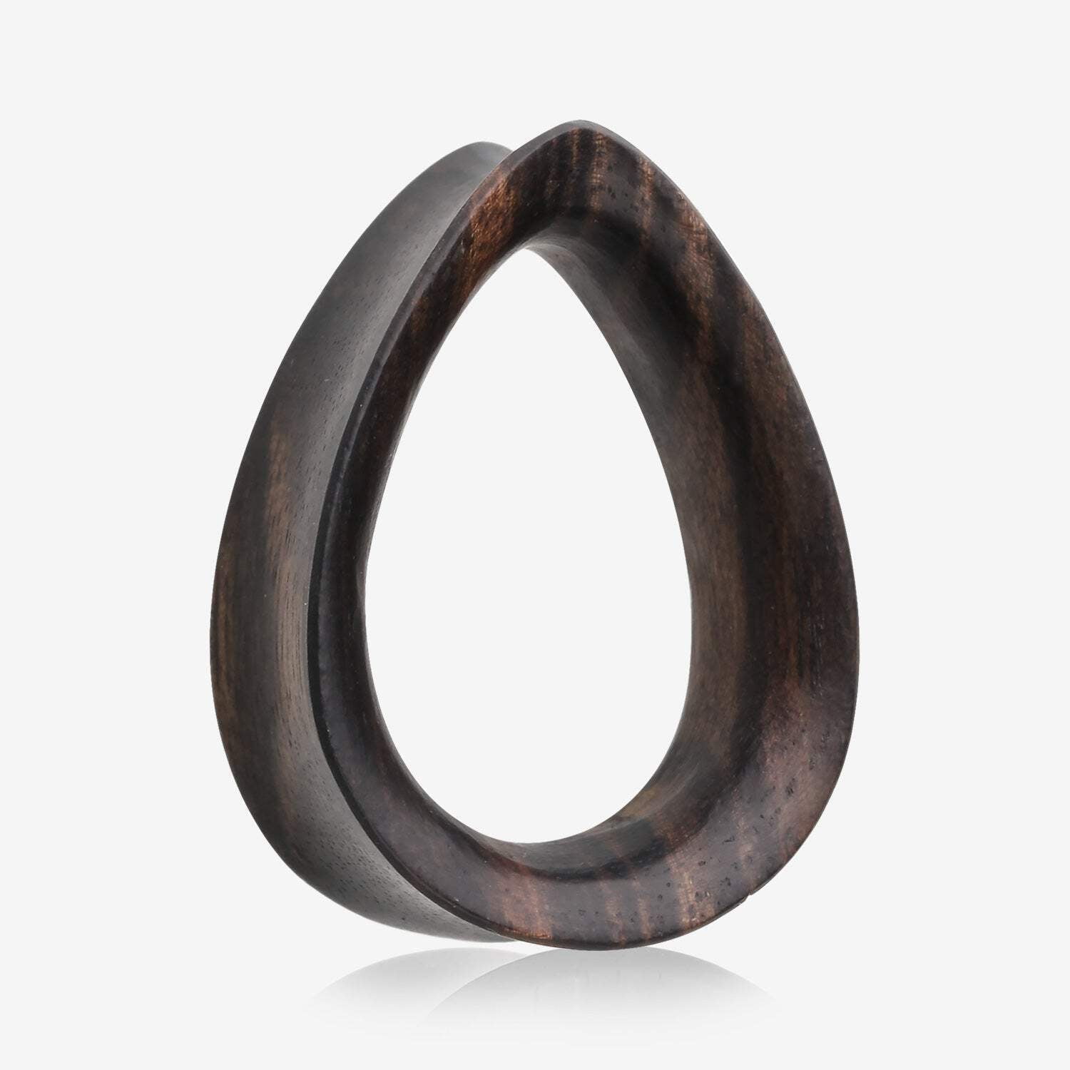 A Pair of Teardrop Tiger Ebony Wood Double Flared Tunnel Plug - Walmart.com