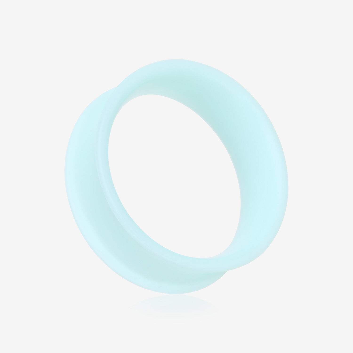 A Pair of Ultra Flexible Pastel Mint Silicone Double Flared Tunnel Plug ...