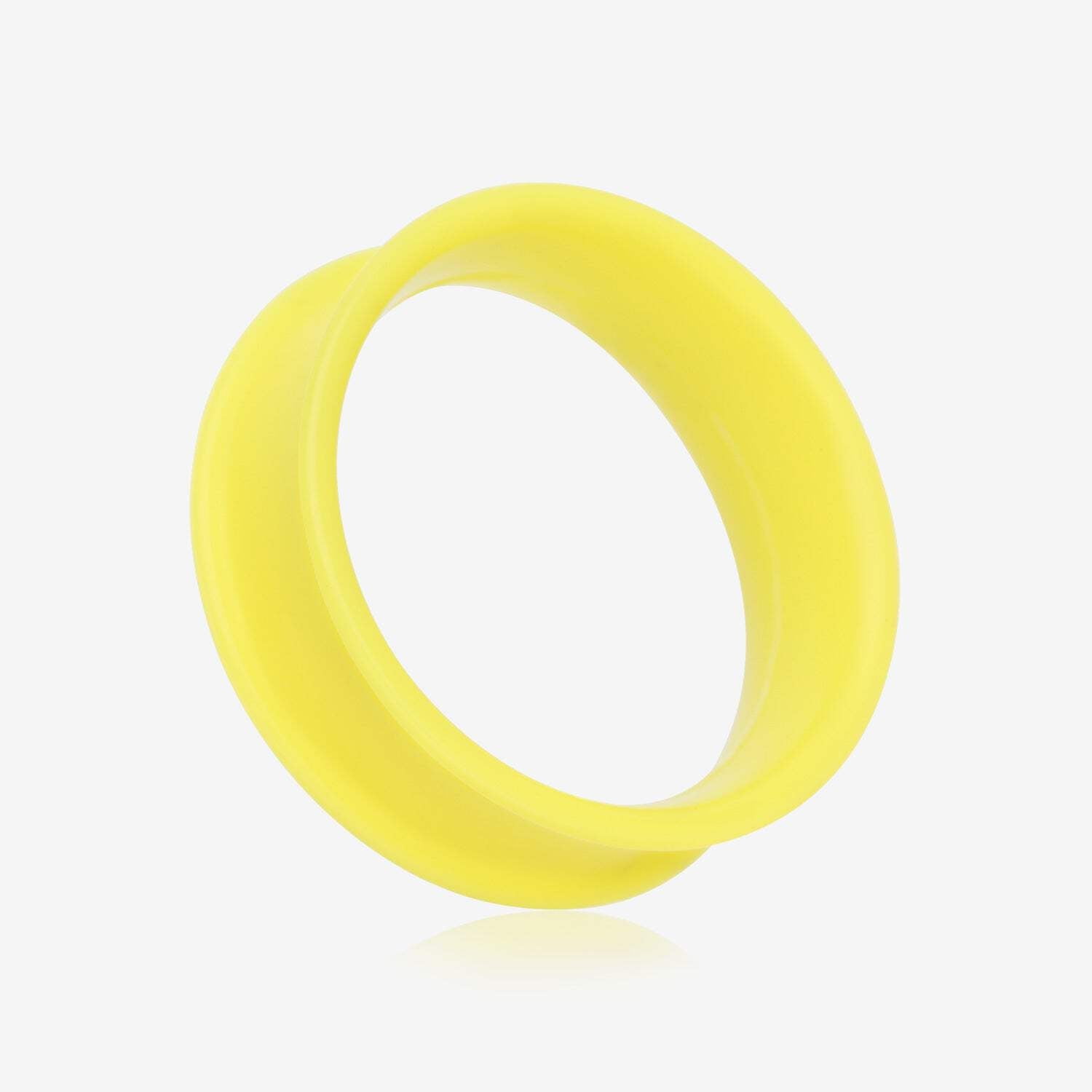 A Pair of Ultra Flexible Pastel Yellow Silicone Double Flared Tunnel ...