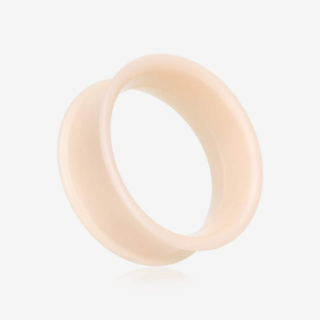 A Pair of Ultra Flexible Peach Silicone Double Flared Tunnel Plug ...