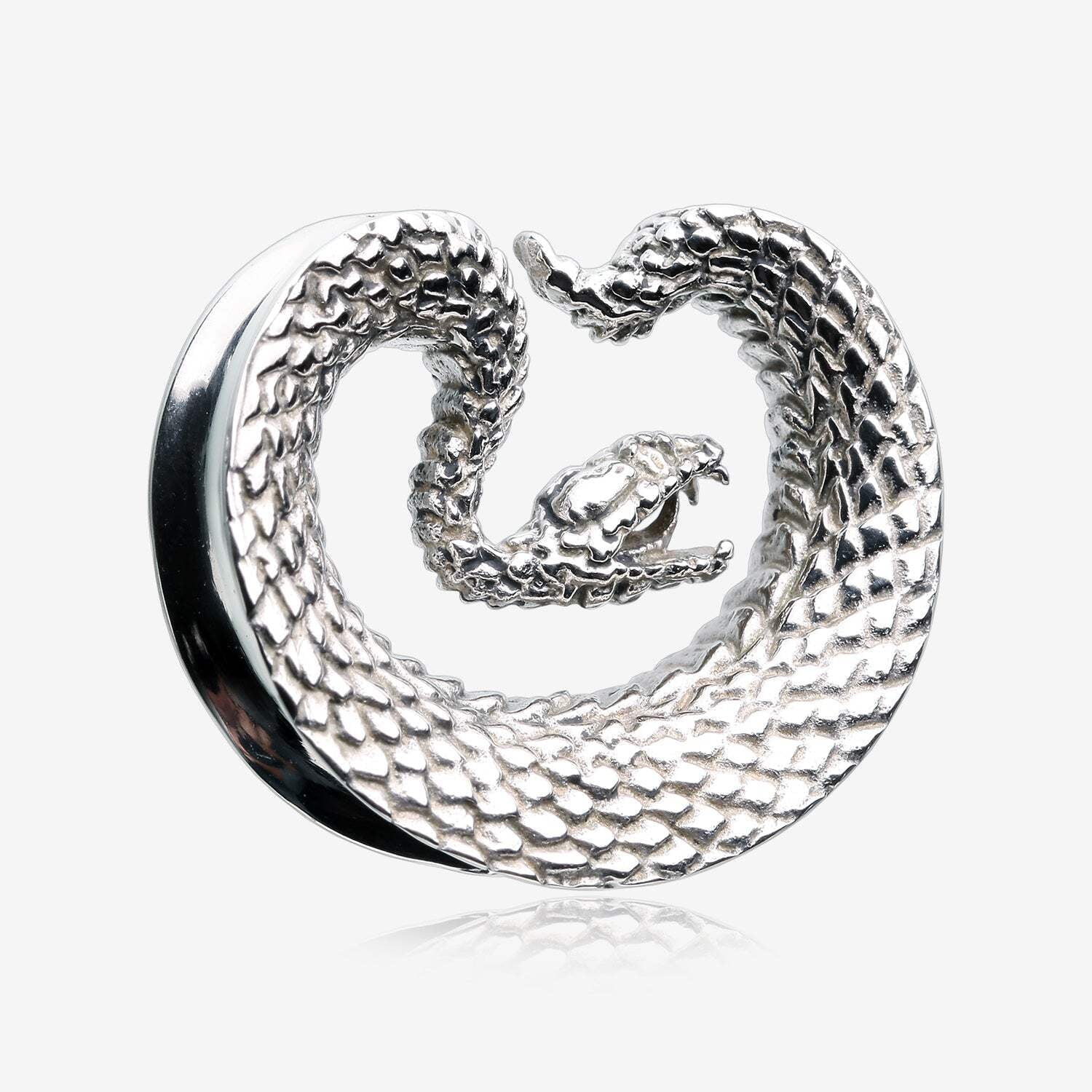A Pair of White Brass Vicious Viper Snake Saddle Tunnel Plug - Walmart.com