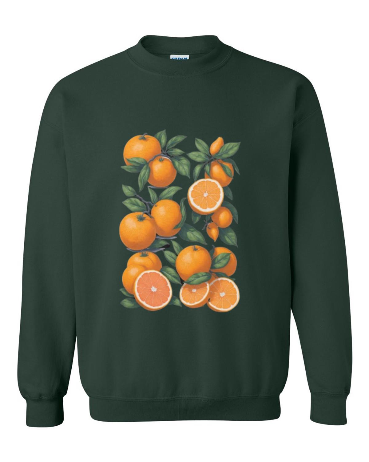 A Pattern of Fresh Summer Oranges And Leaves Art Sweatshirt, for men ...