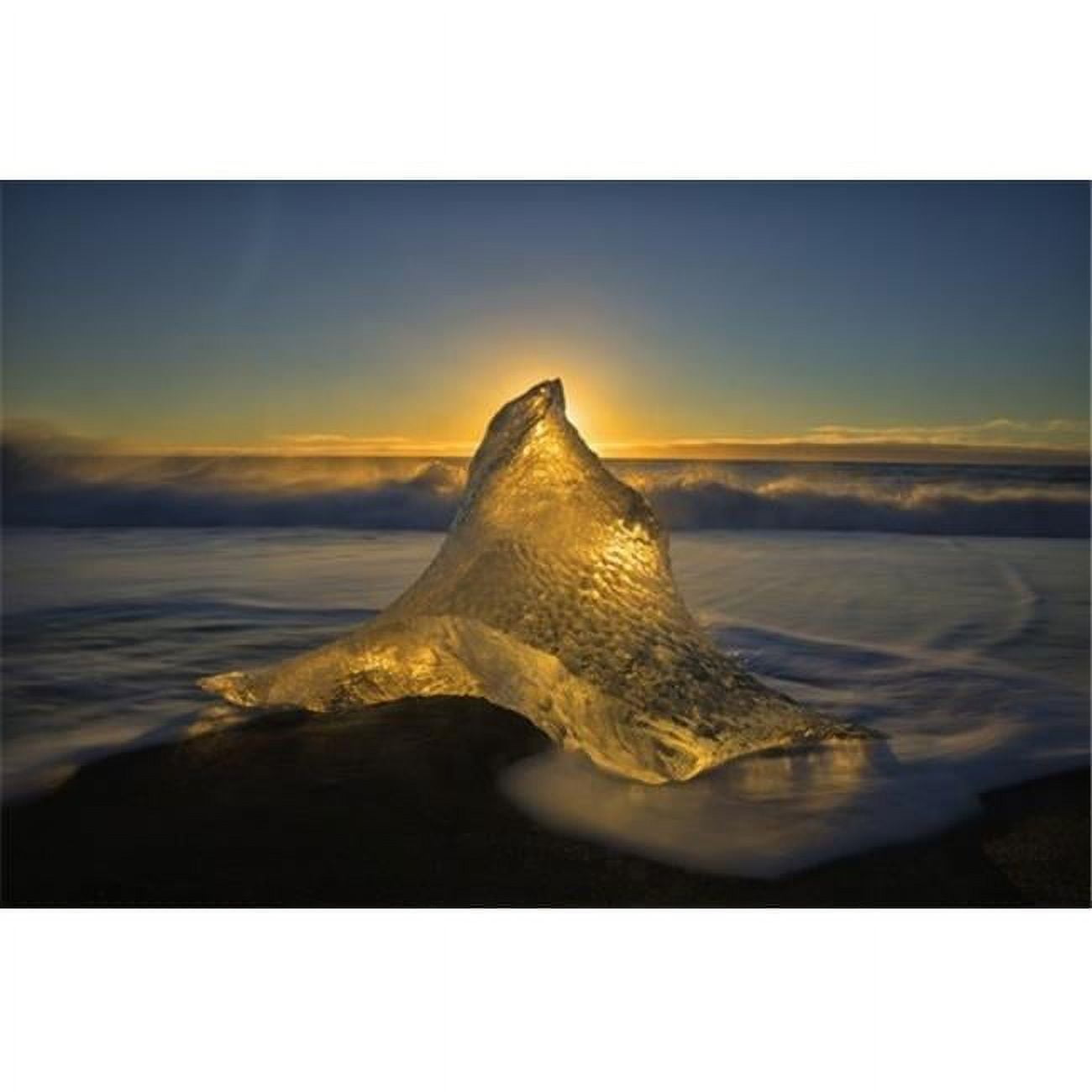 A Peaked Ice Formation Glowing Golden in The Sunlight - Iceland Poster Print by Robert Postma ...