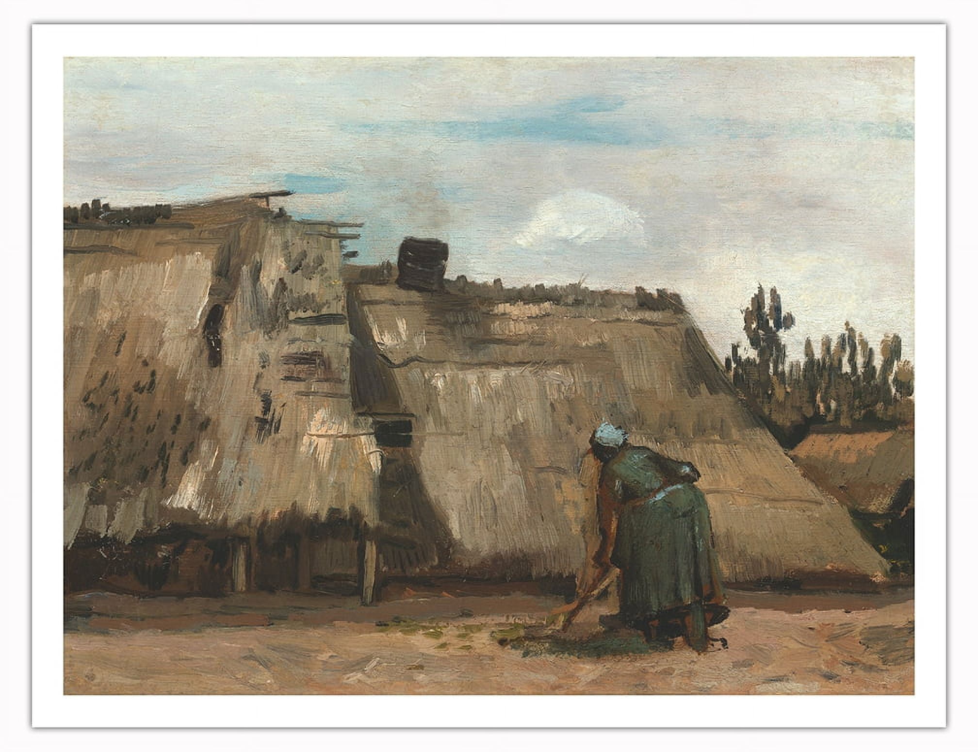 A Peasant Woman Digging in Front of Her Cottage - From an Original ...