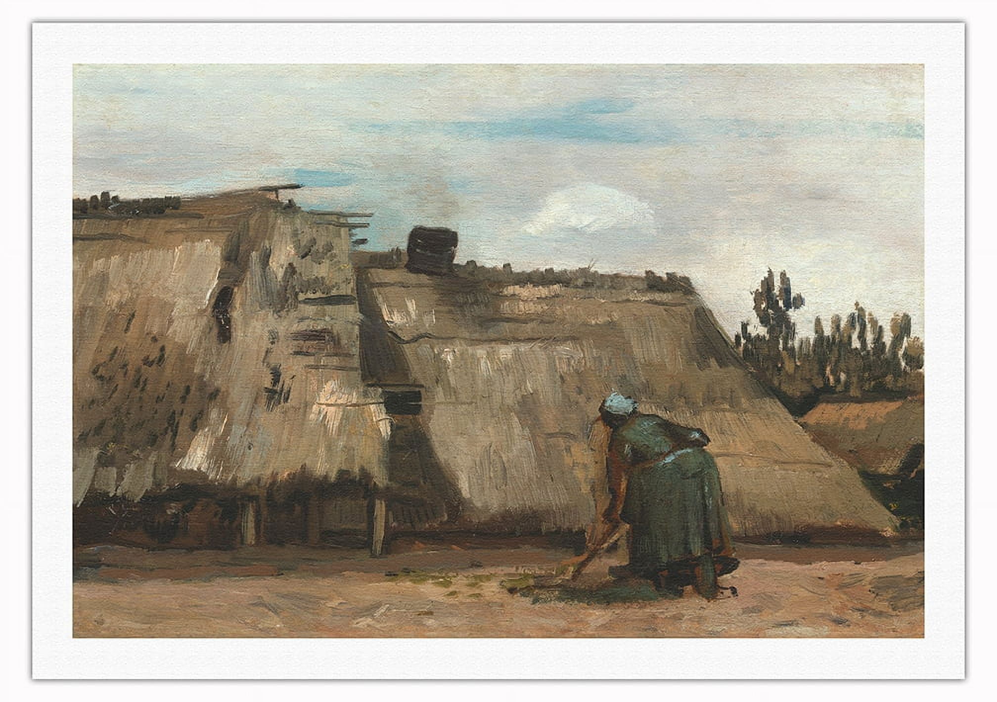 A Peasant Woman Digging in Front of Her Cottage - From an Original ...