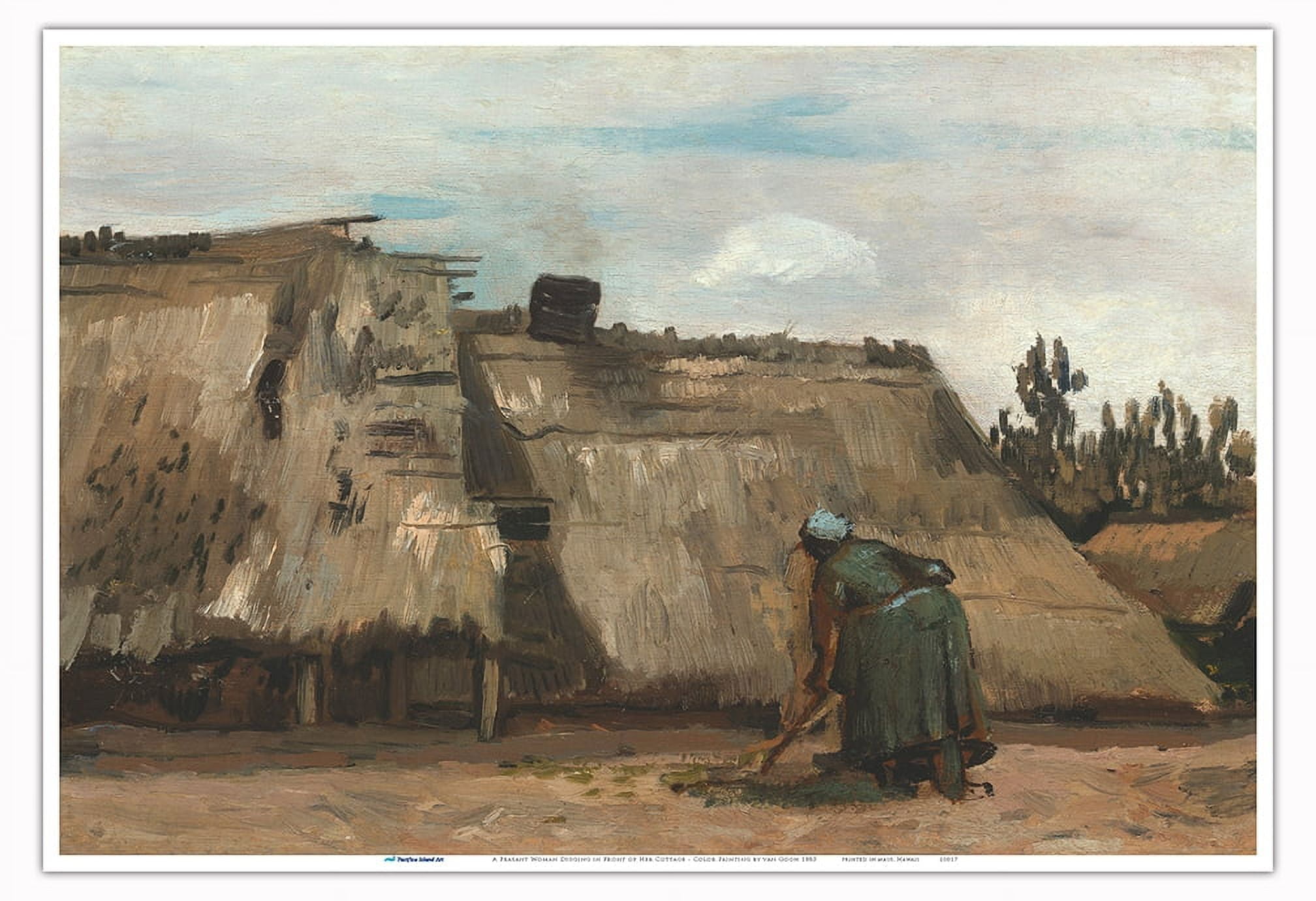 A Peasant Woman Digging in Front of Her Cottage - From an Original ...