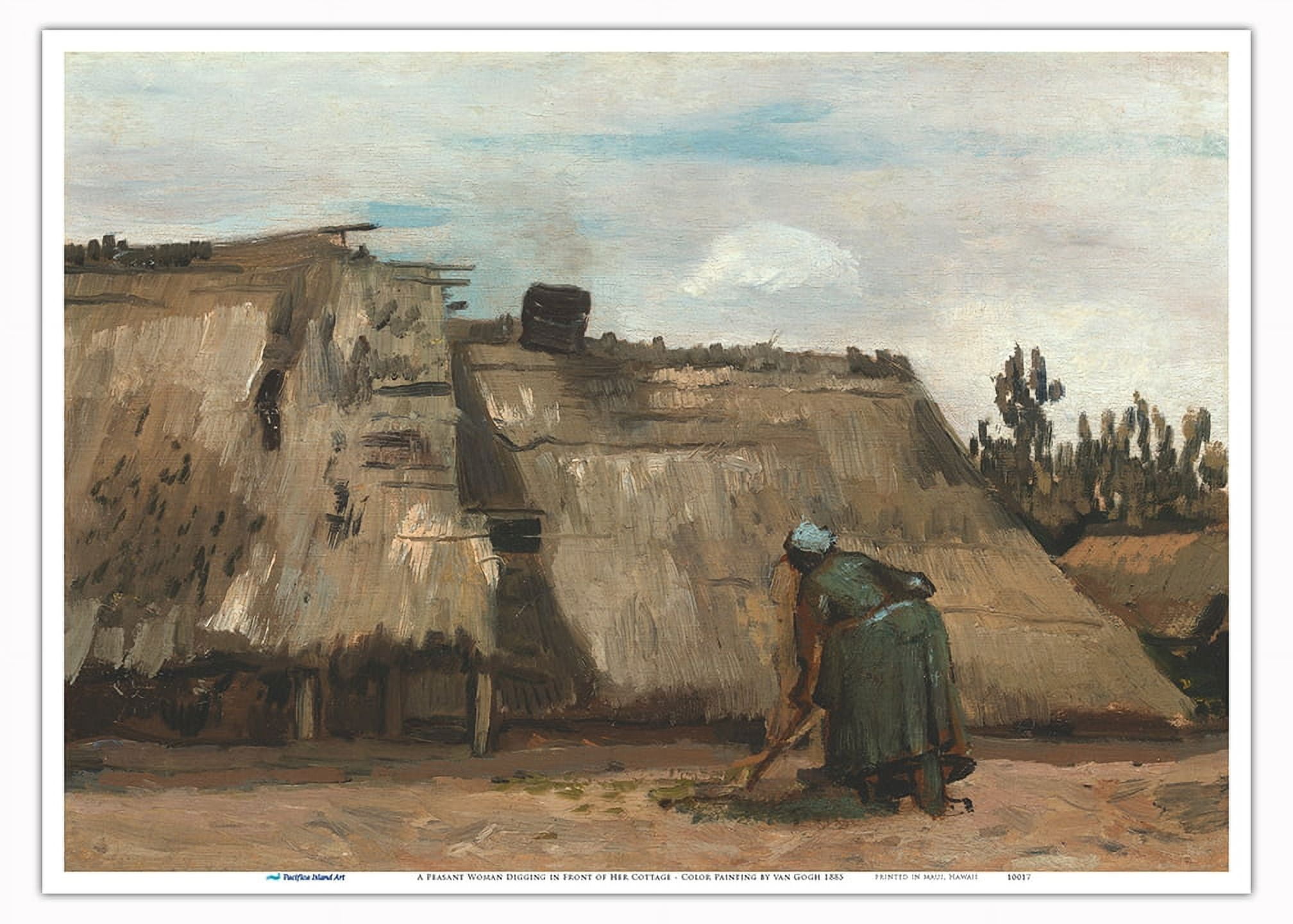 A Peasant Woman Digging in Front of Her Cottage - From an Original ...