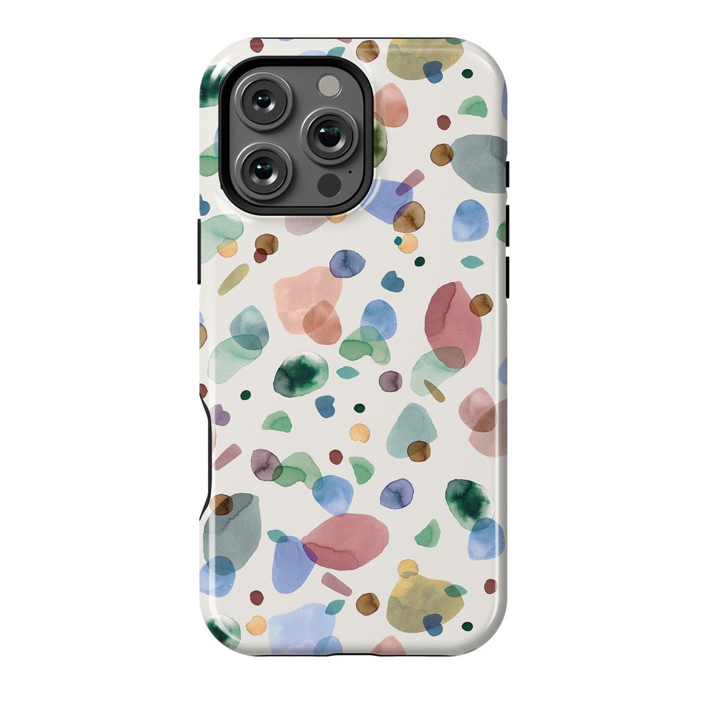 A Pebbles Terrazo Rounded Memphis Multicolored Tough Case for iPhone 11 ...