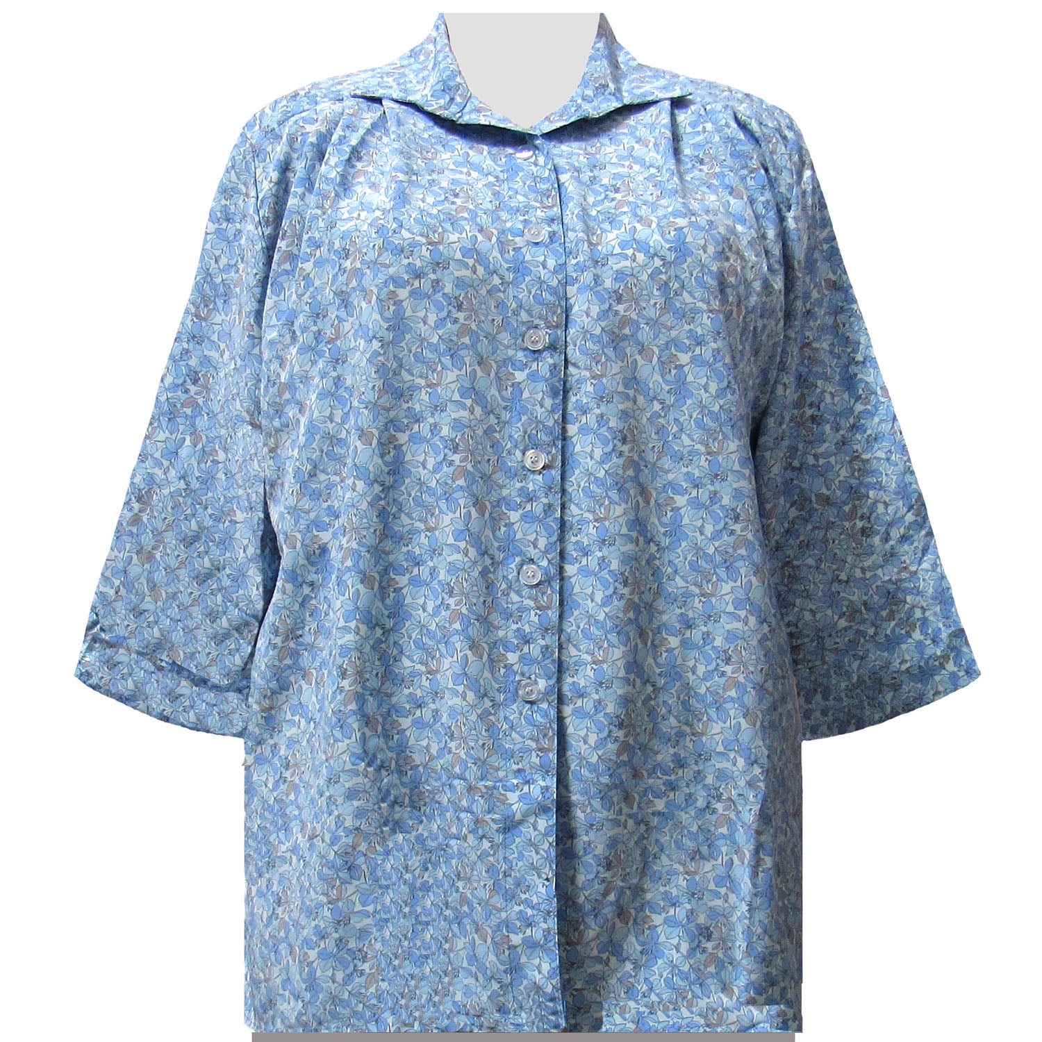 A Personal Touch Women's Plus Size 3/4 Sleeve Button-Front Print Blouse ...