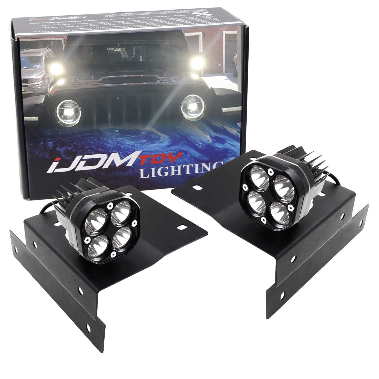 A-Pillar 20W High Power LED Pod Light Kit For Jeep 2018-up Wrangler JL ...