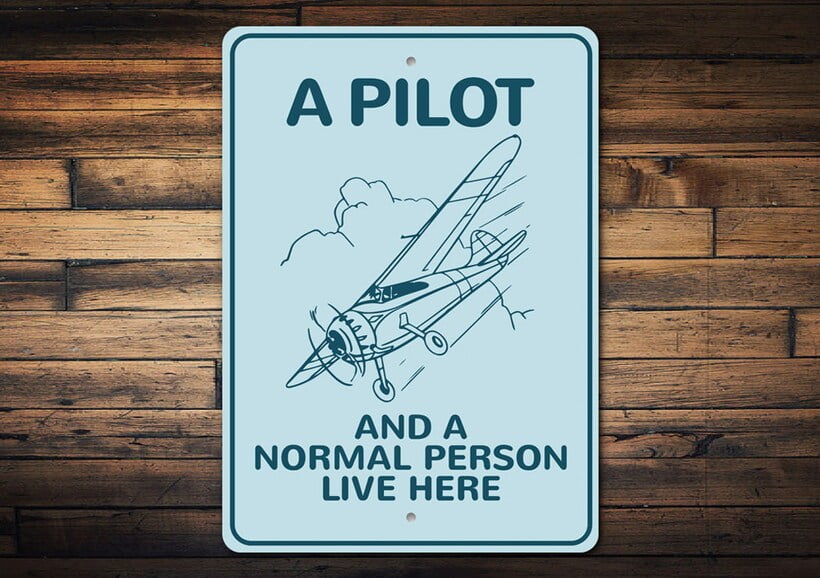 A Pilot Sign Aviator Sign Airplane Decor Airplane Hangar Sign Flying ...