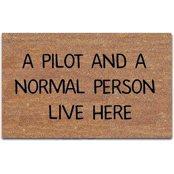 A Pilot and A Normal Person Live Here Doormat Bath Mat Welcome Door ...