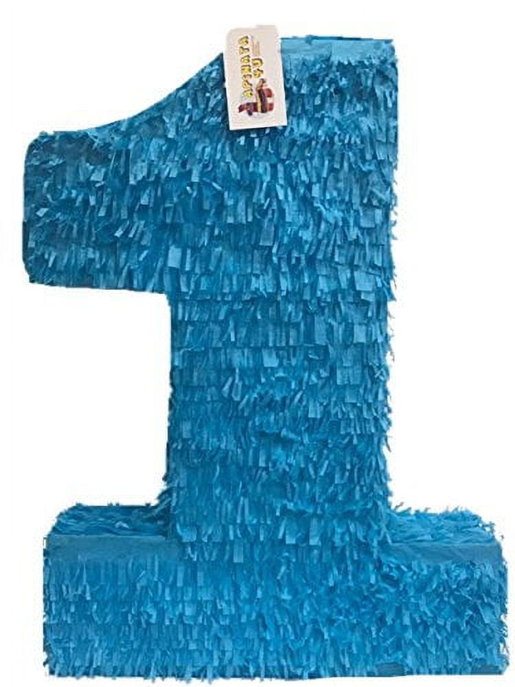 A Pinata 4 U, 20" Tall Solid Bright Blue Number One Pinata, First ...