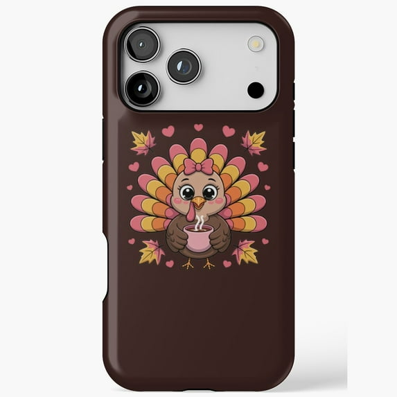 A Pink Kawaii Thanksgiving Turkey with a Cute Smile Case for iPhone 11 ...