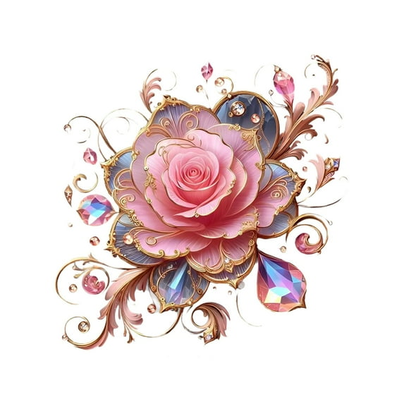 A Pink Romantic Rose Car Decal Sticker 15X15 Inch Waterproof Vinyl For ...