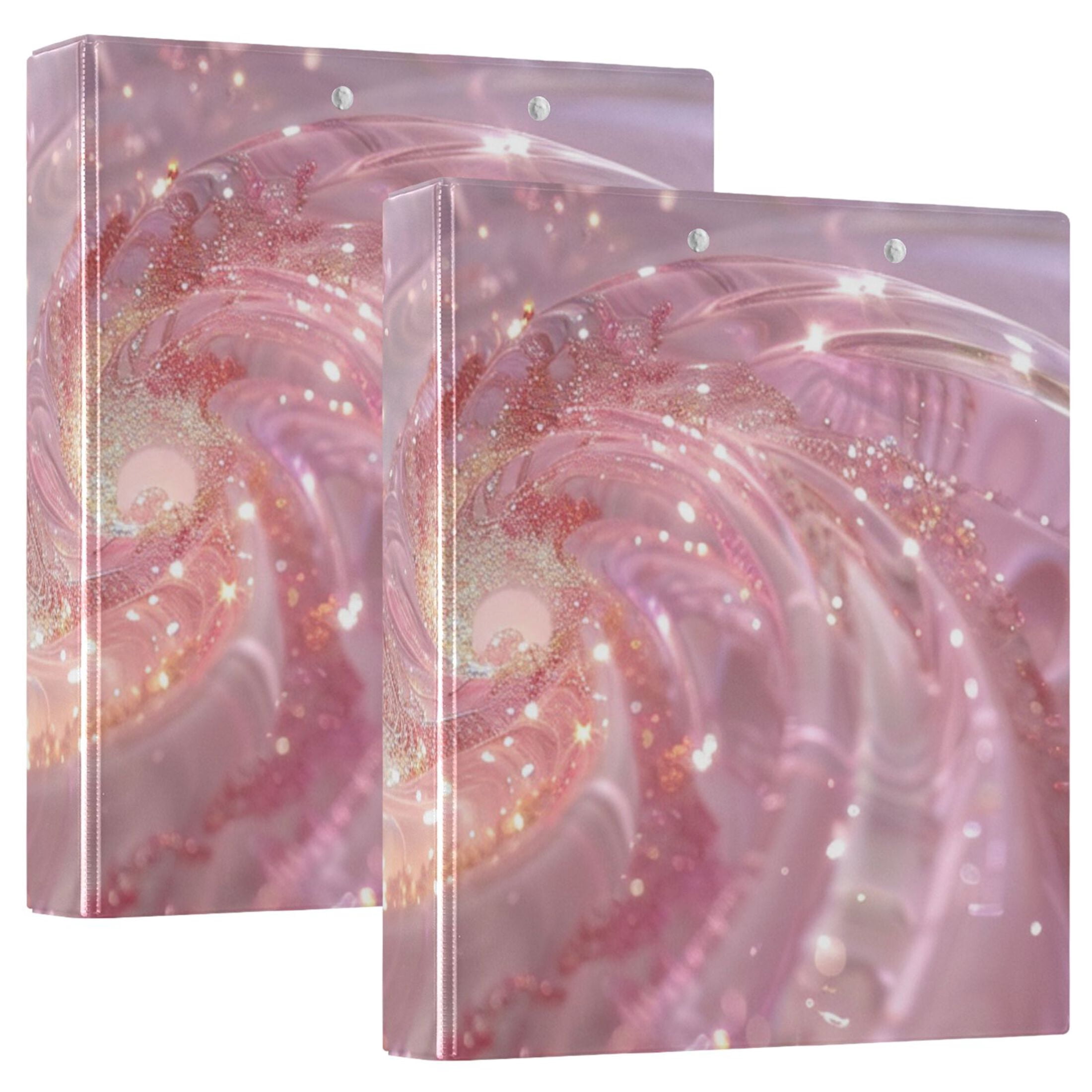 A Pink Spiral 3 Ring Binders 1.5 inch Hardcover File Folders with ...