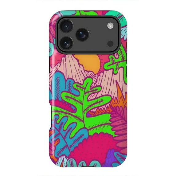 A Pink Tropical Jungle Exotic Nature Art Design iPhone Case for iPhone ...