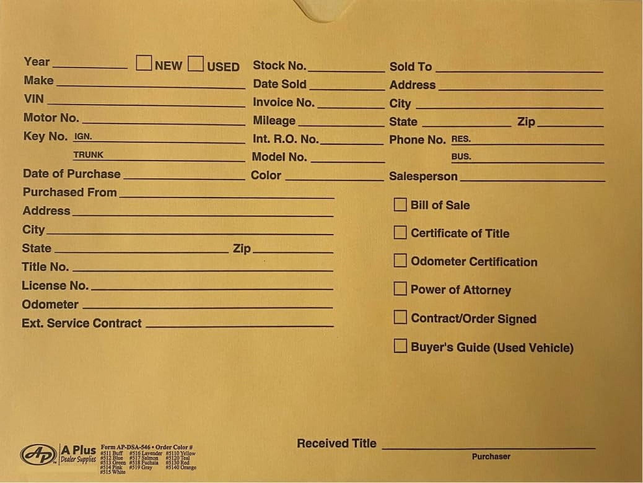 A Plus Car Sales Dealer Jacket #511 Buff, 500 Quantity (P) - Walmart.com