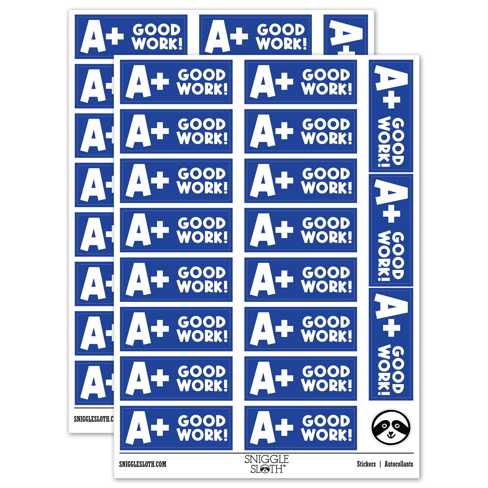 A Plus Good Work Teacher Student School Sticker Set - Dark Blue - Gloss ...