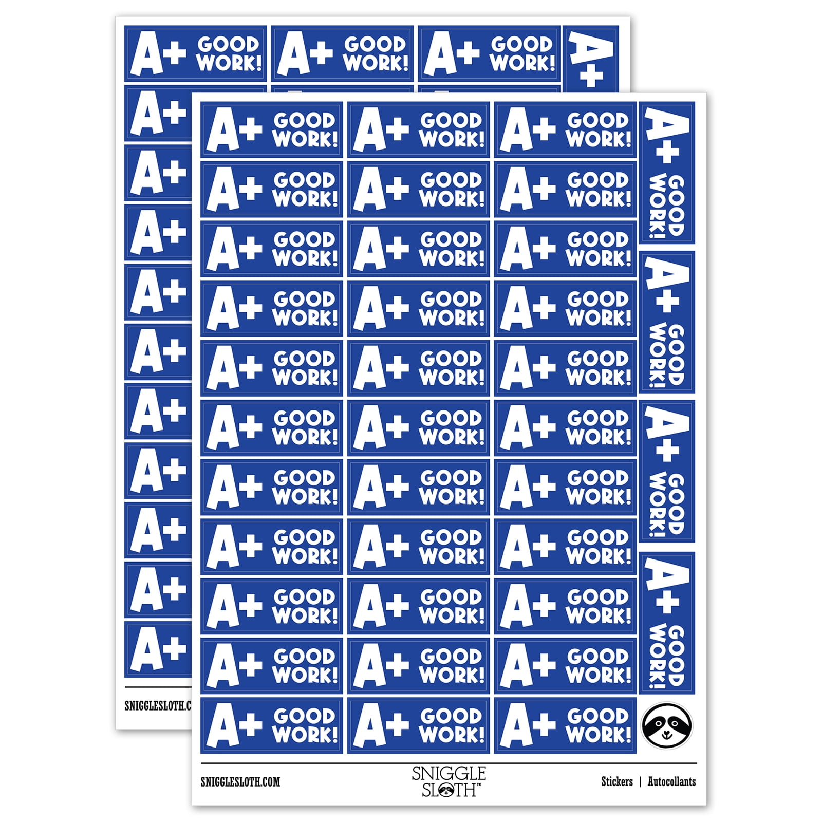 A Plus Good Work Teacher Student School Sticker Set - Dark Blue - Matte ...