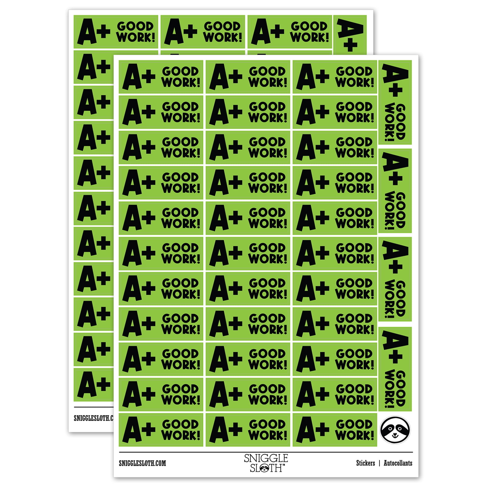 A Plus Good Work Teacher Student School Sticker Set - Light Green ...