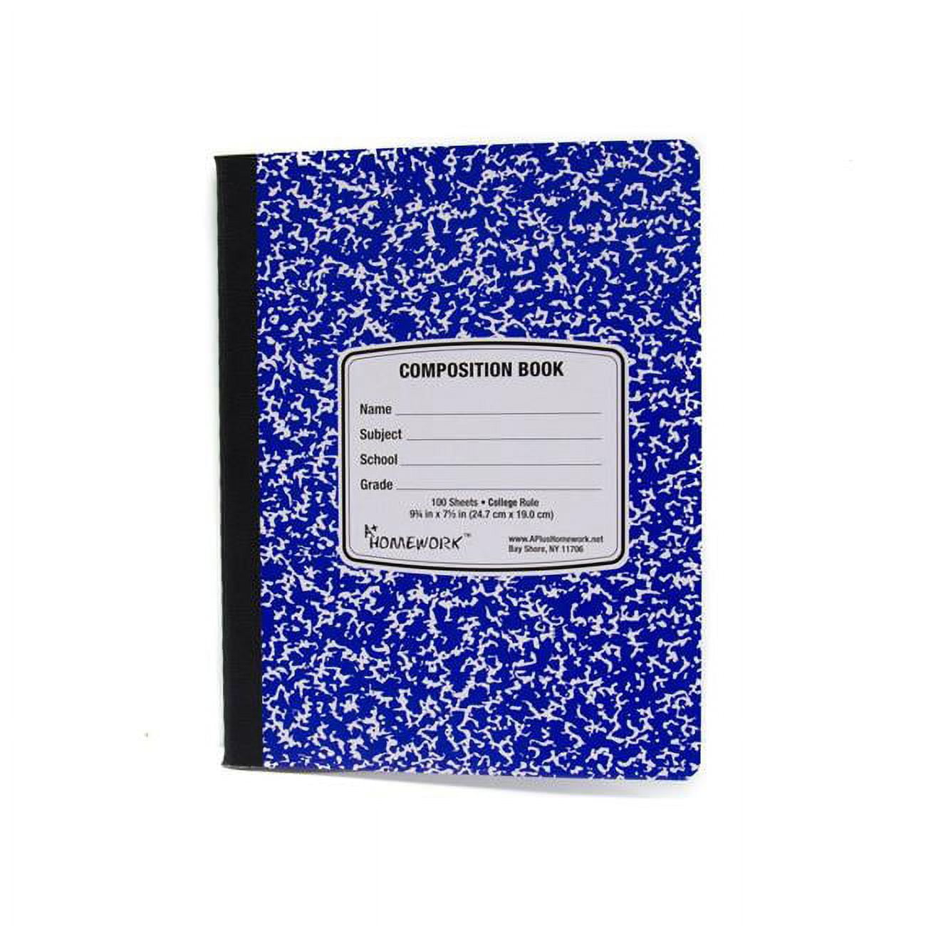 A Plus Homework 2335519 Composition Ruled College Notebook, Blue - Case ...