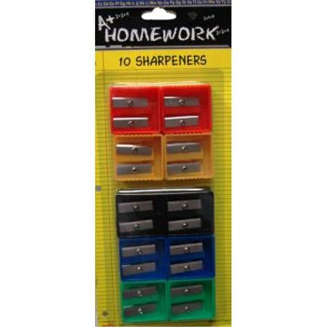A Plus Homework Pencil Sharpeners - 10 Count, Dual Blades, Assorted ...