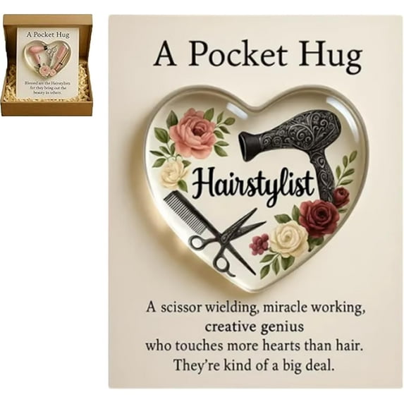 A Pocket Hug For Hairstylists, Mini Hairdresser Tools Heart Pocket Hug ...