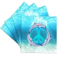 3drose, a Pod of Dolphins Swimming Around a Ocean Blue Peace Sign., Set ...