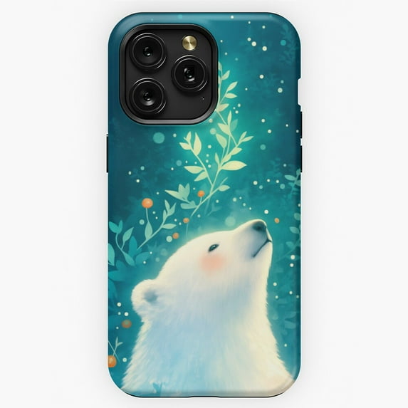 A Polar Bear Tranquil Winter Night Scene iPhone Case 17 16 15 14 13 12 ...