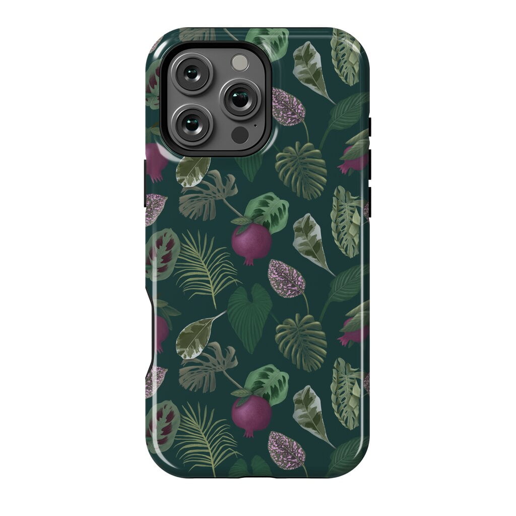 A Pomegranates And Palm Leaves Themed Exotic And Tough Case for iPhone ...