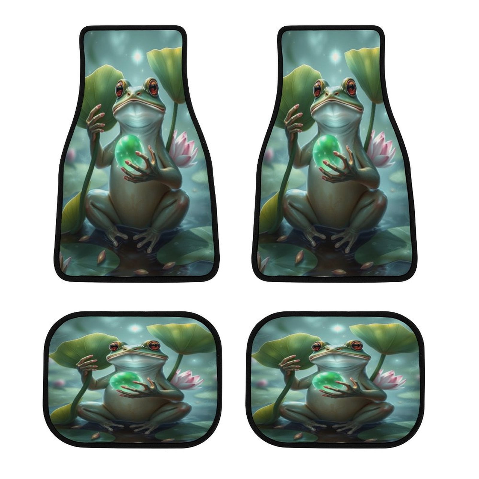 A Pond Frog Holding Lotus Leaves And Jade_ Car Floor Mats Water ...