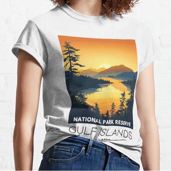 A Pop Art Travel Print Of Gulf Islands National Park Reserve Classic T ...