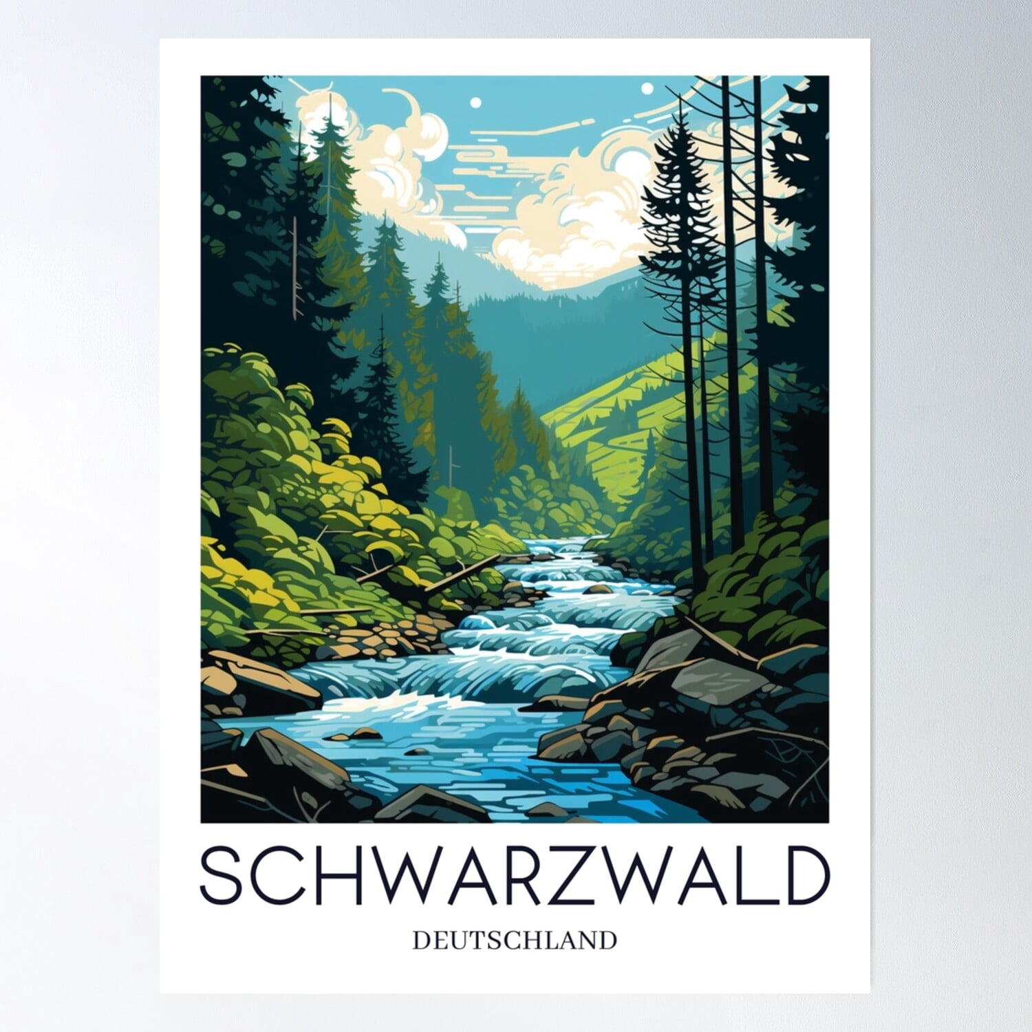 A Pop Art Travel Print Of The The Black Forest (Schwarzwald) - Germany ...