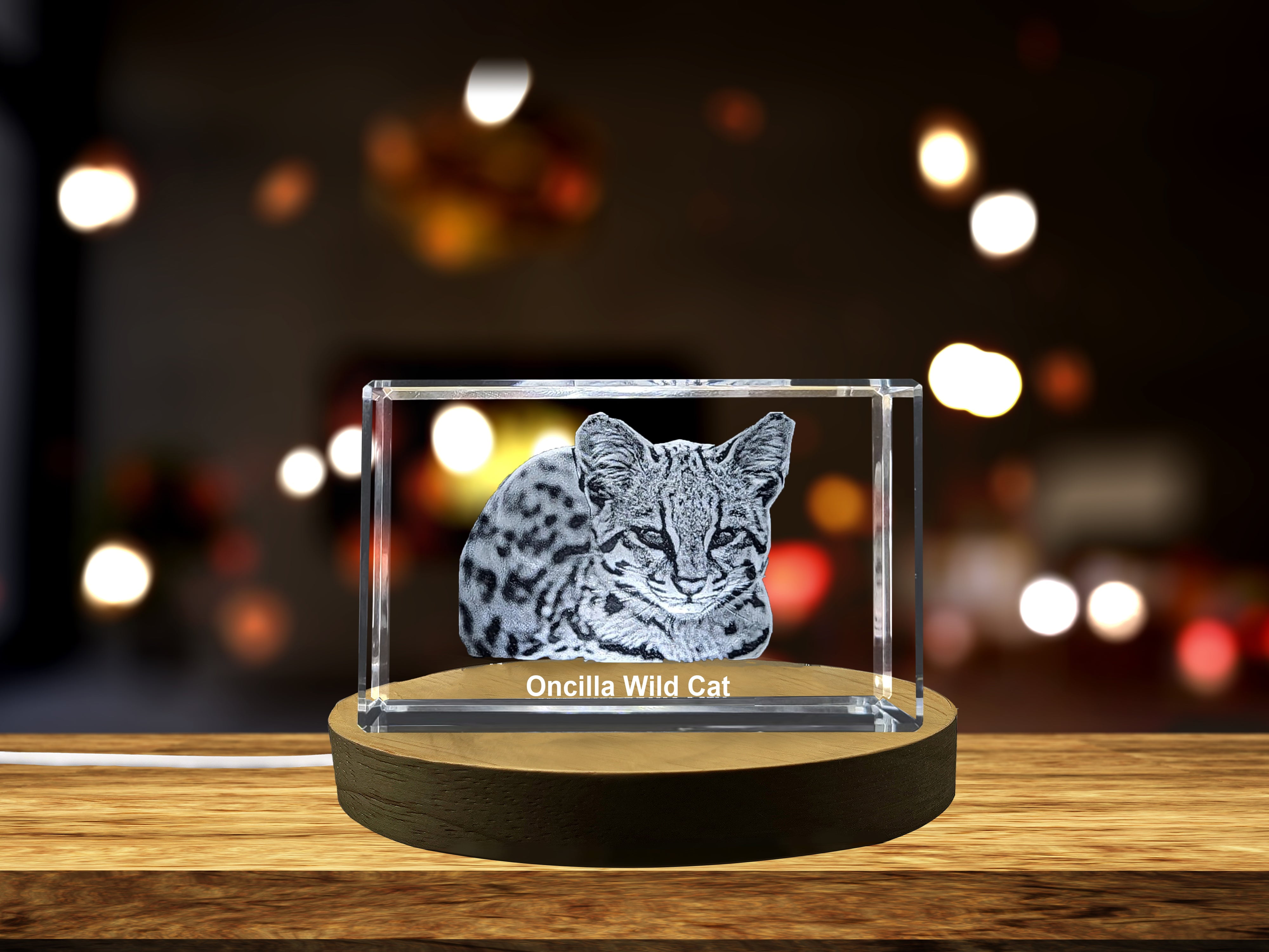 A Portrait of Elusive Grace - Oncilla Cat Crystal Sculpture - Walmart.com