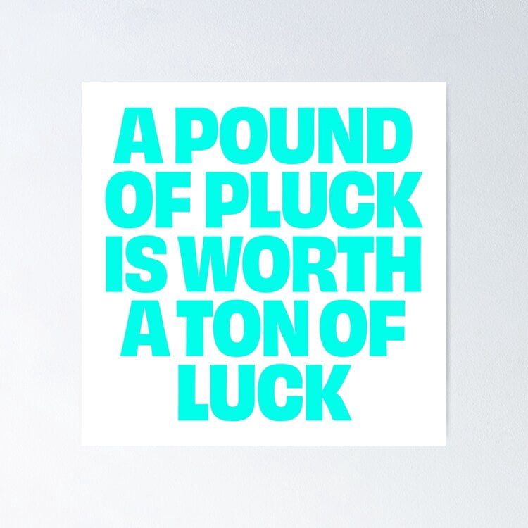 A Pound Of Pluck Is Worth A Ton Of Luck. V.6 Poster- Unframed Poster ...