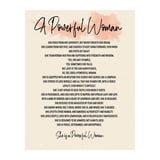 "A Powerful Woman" Inspirational Quotes Wall Sign Print poster ...