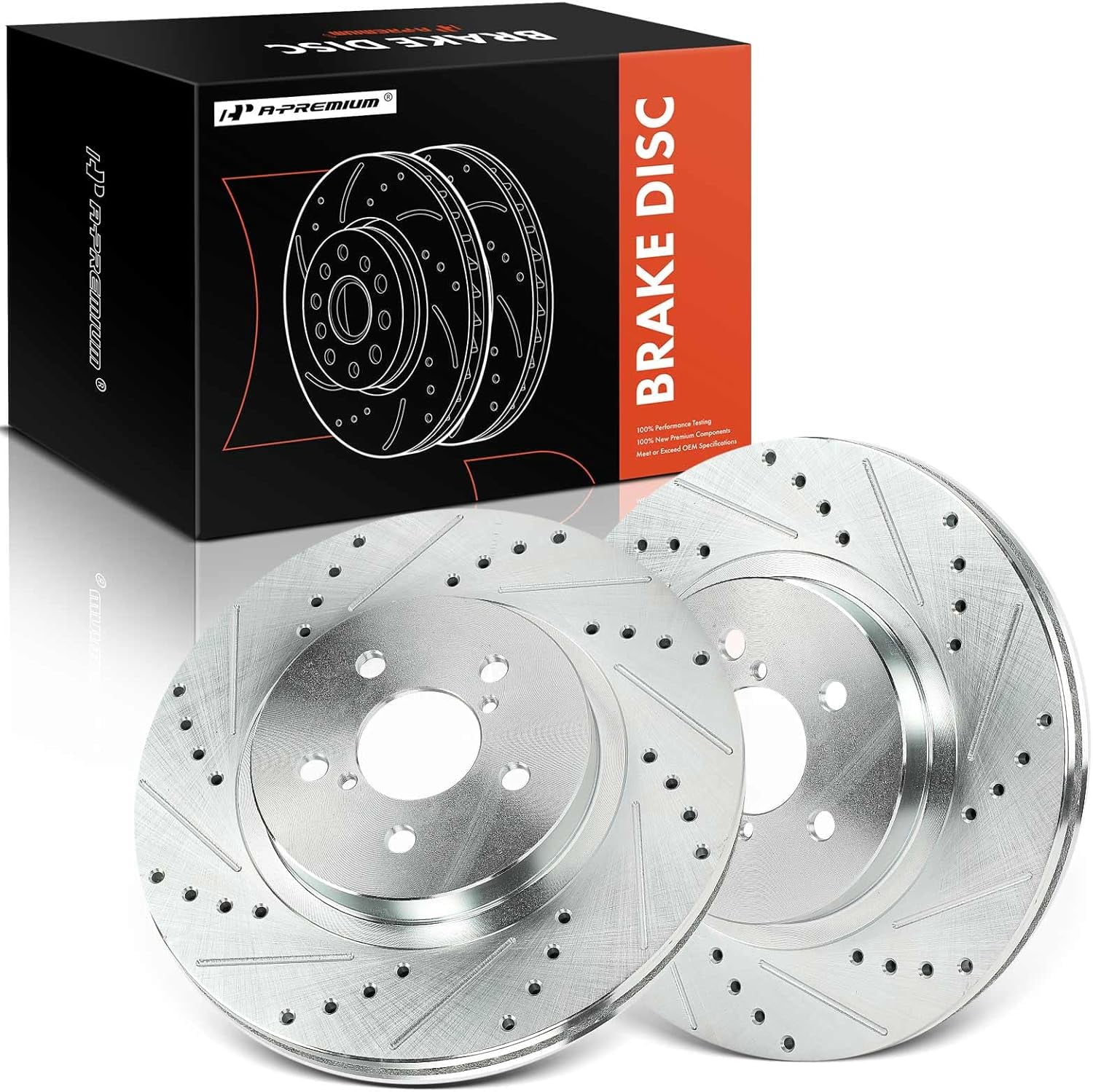 A-Premium 11.56 inch (293.5mm) Front Drilled and Slotted Disc Brake ...