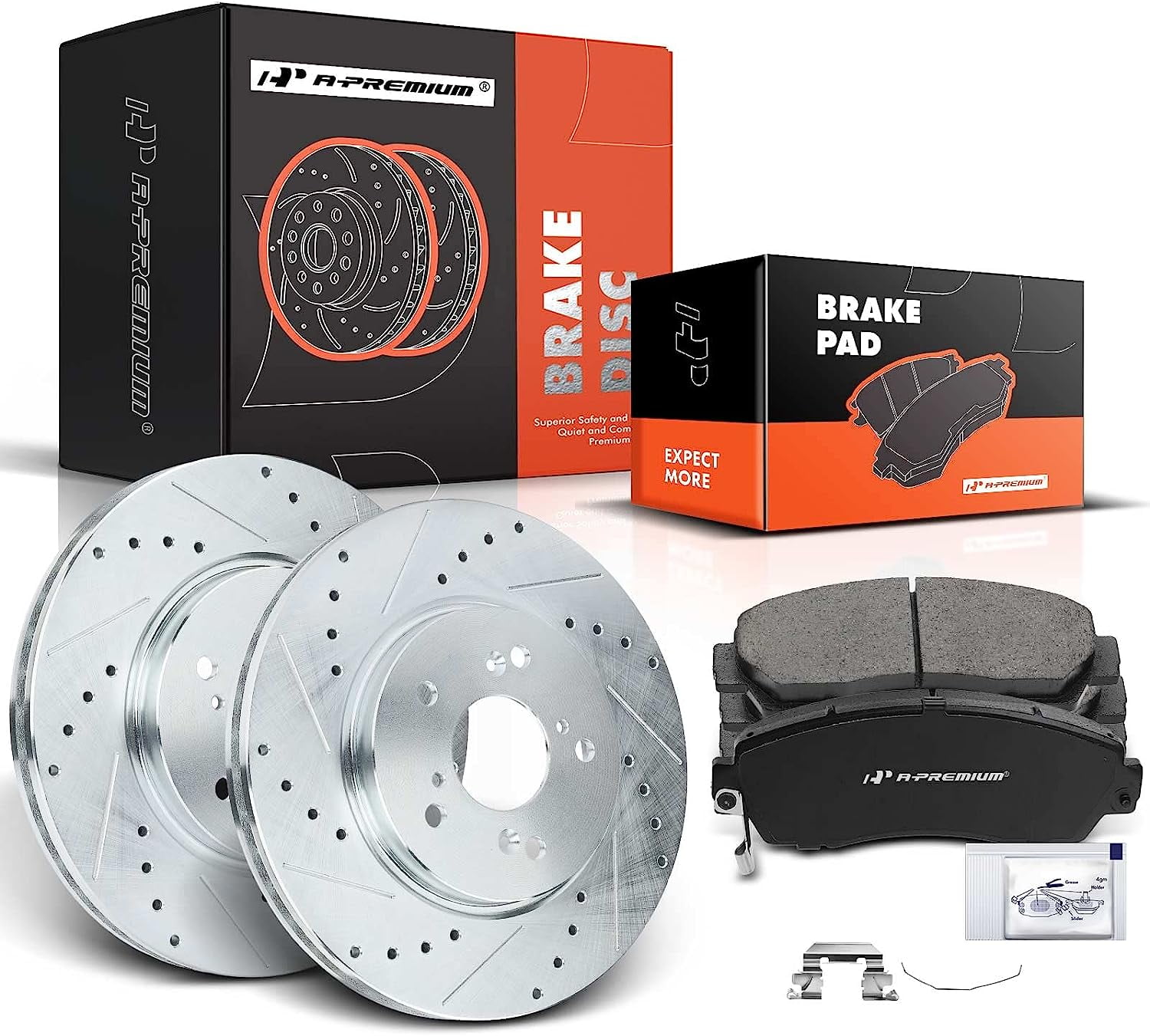 A-Premium 11.65 inch (296mm) Front Drilled and Slotted Disc Brake ...