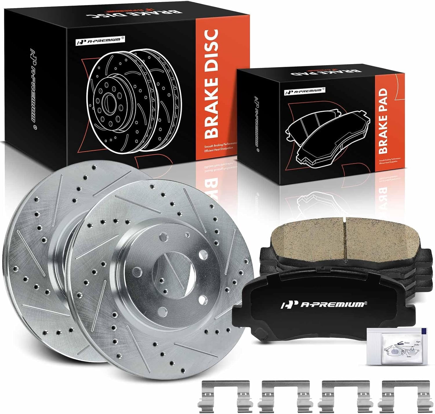 A-Premium 11.69 inch (297mm) Front Drilled and Slotted Disc Brake ...
