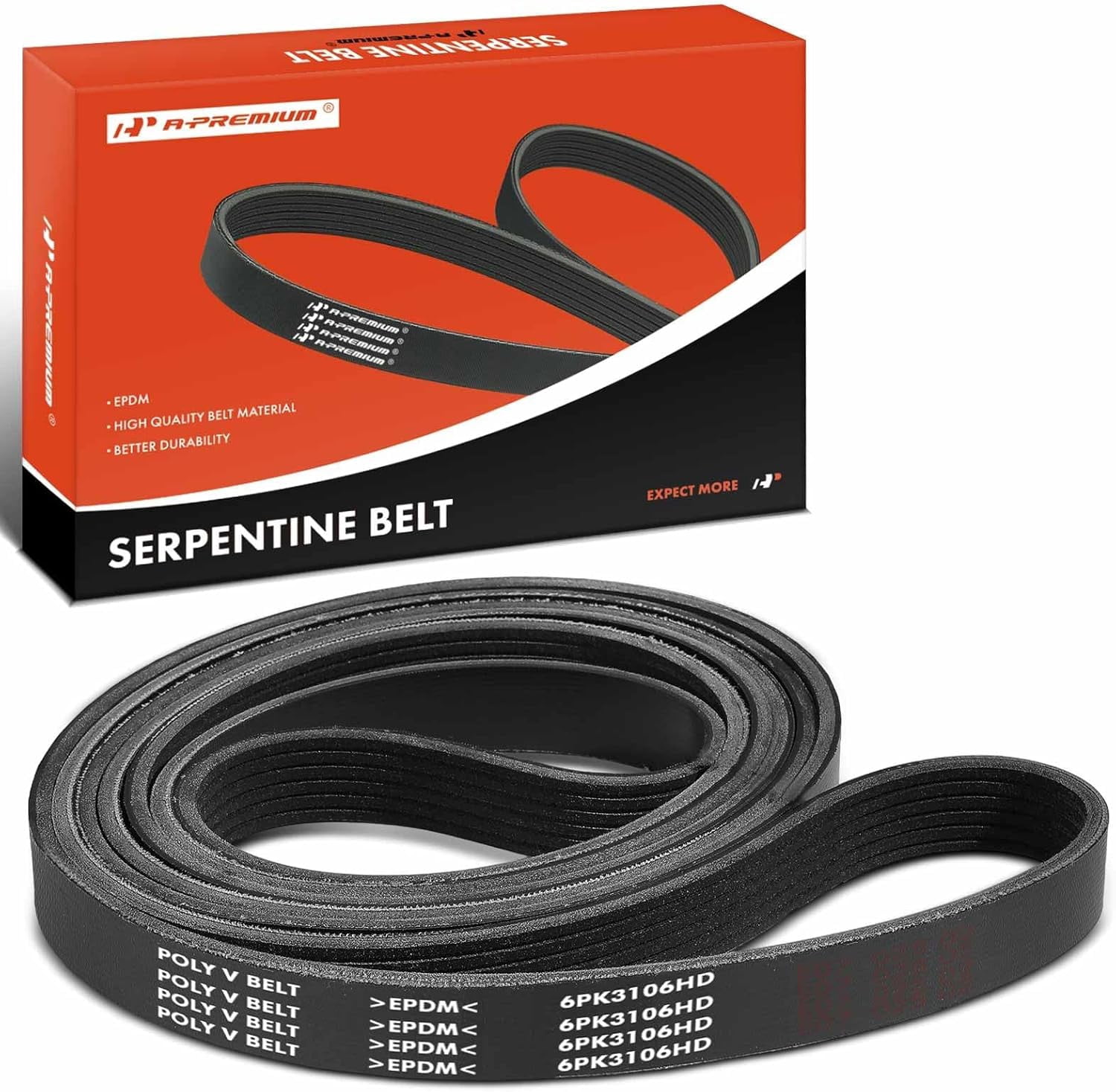 A-Premium 122.28 Inch Supercharger Heavy-Duty Serpentine Drive Belt Fit ...