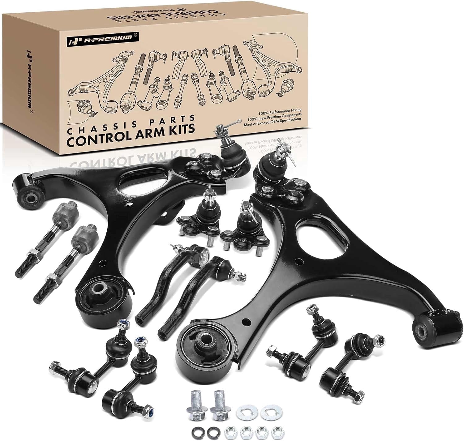 A-Premium 12Pcs Suspension Kit Front Lower Control Arm Ball Joint Tie ...
