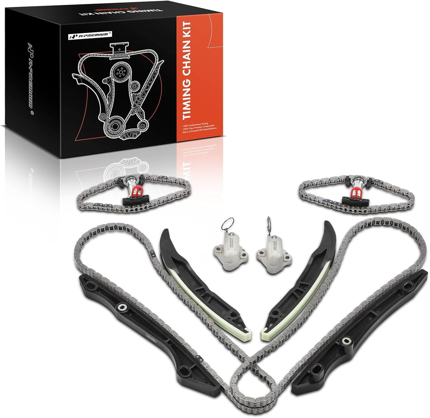 A-Premium 14PCS Engine Timing Chain Kit W/Tensioner & Guide Compatible ...